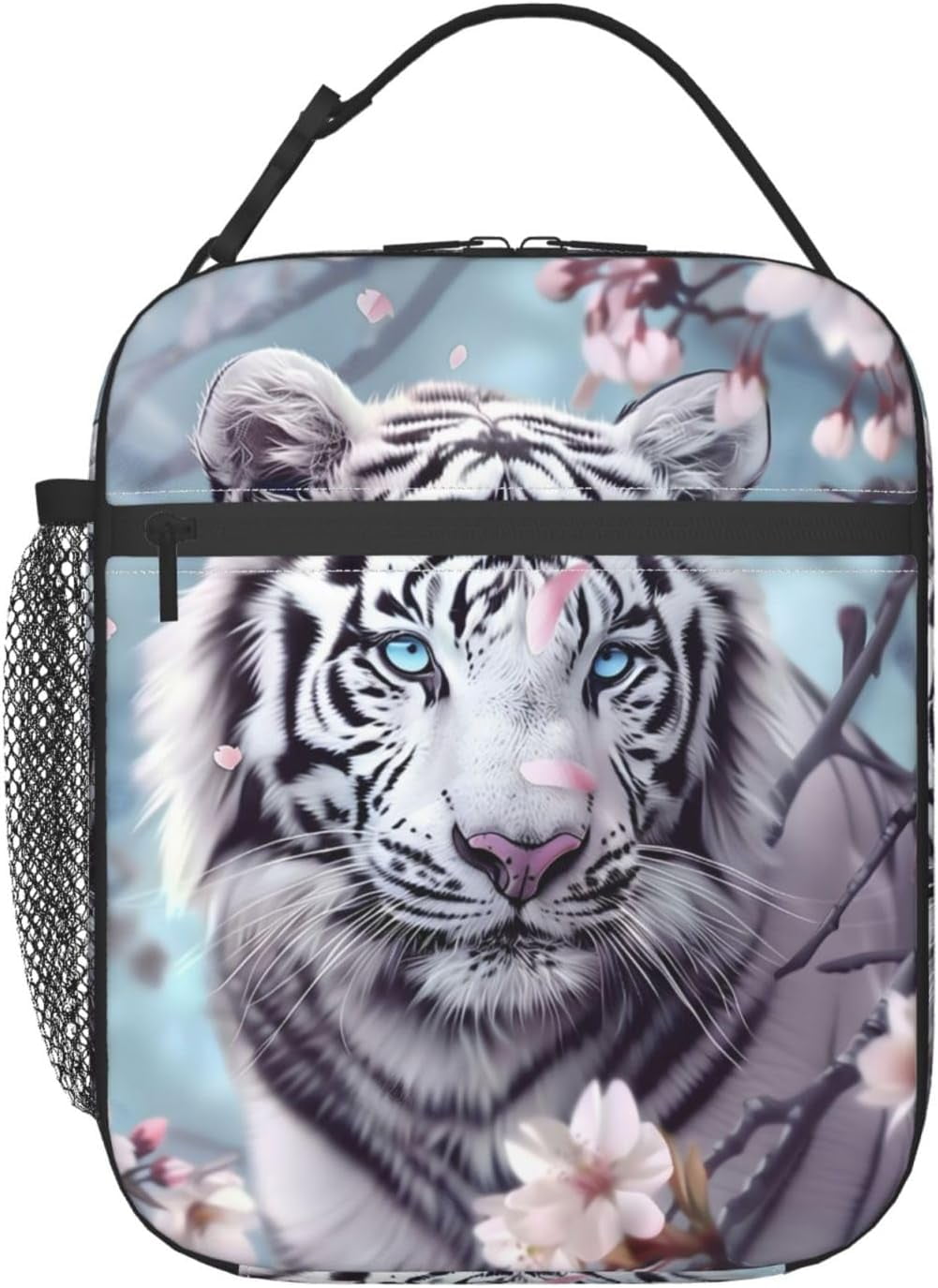 Reusable White Tiger Lunch Box for Insulated Cherry Blossom Bag Home ...