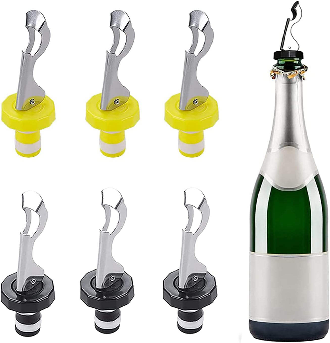 Reusable Wine Stopper, Effervescence Preserver With Non-Toxic Silicone ...