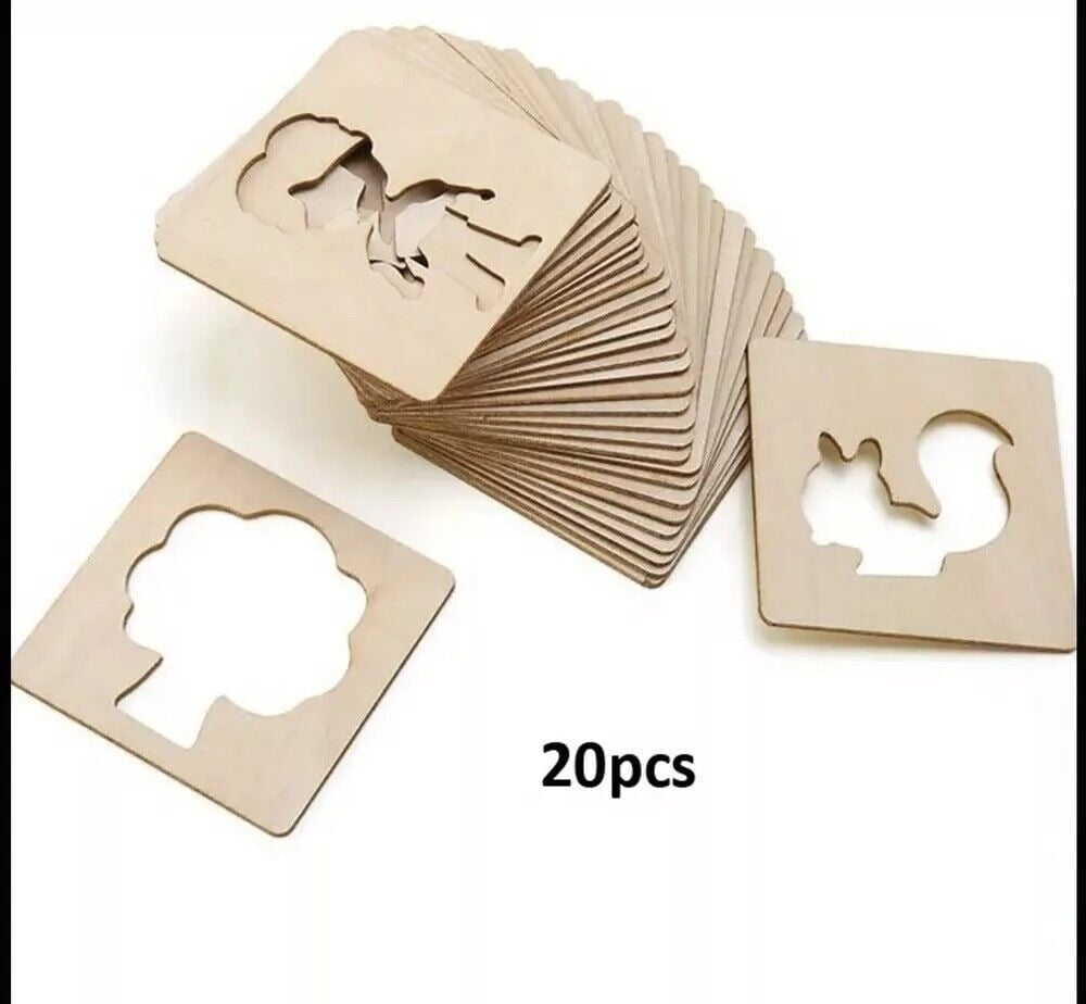Reusable Wooden Drawing Stencils Kit-20 Different Shapes Painting-Home ...
