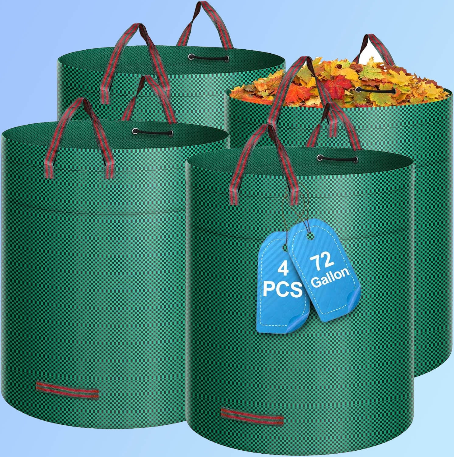 Reusable Yard Waste Bag, Lawn and Leaf Bags with Reinforced Handles ...