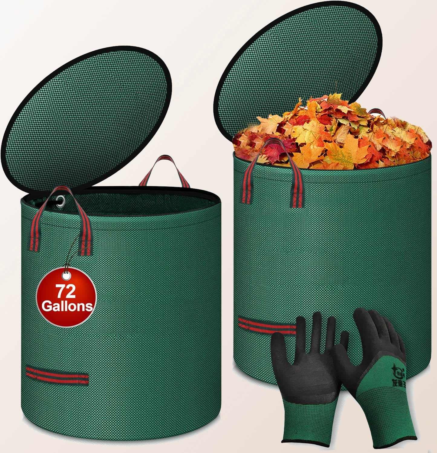 Reusable Yard Waste Bags with Lid, Lawn and Leaf Garden Bags Heavy Duty ...