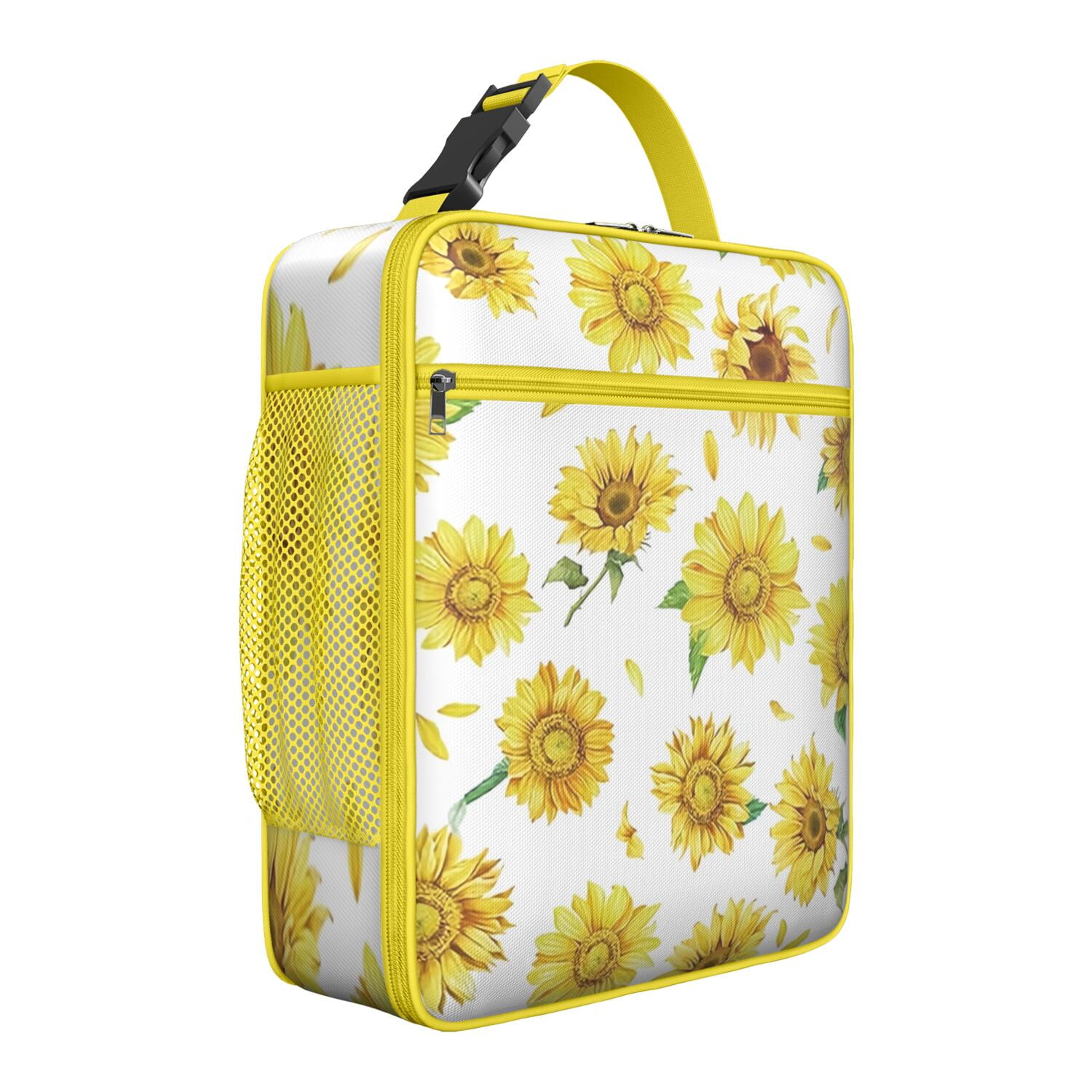 Reusable Yellow Sunflower Lunch Tote for Women Men Teens , Insulated ...