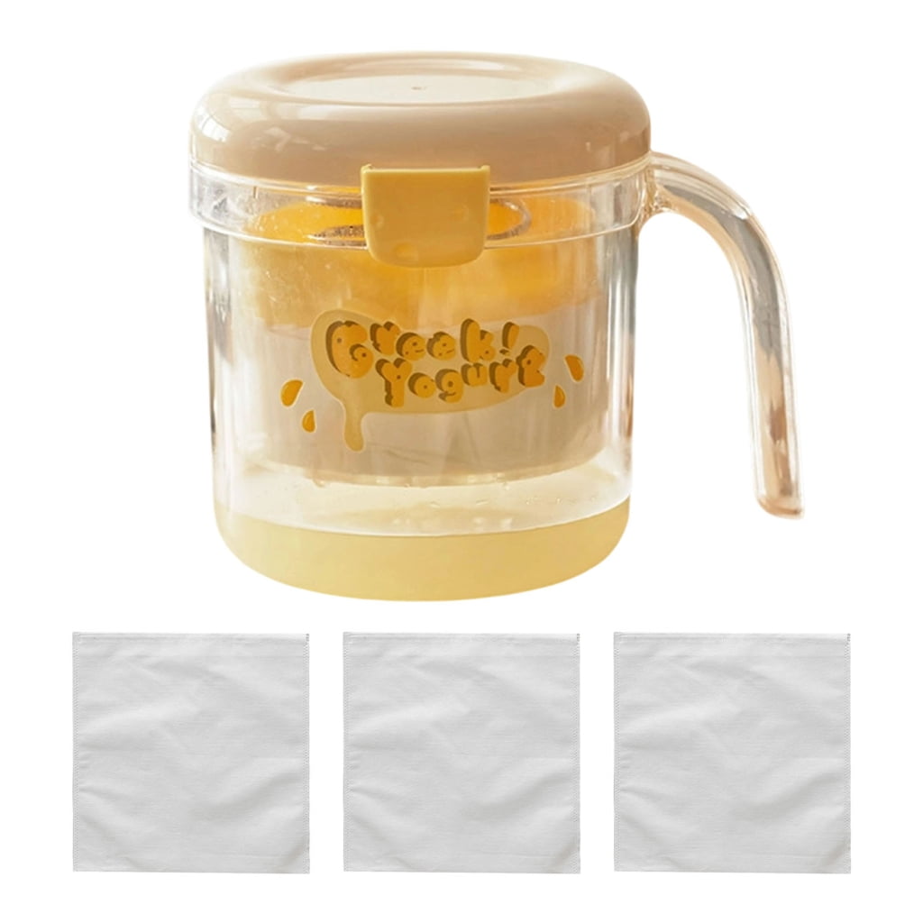 Reusable Yogurt Strainer with Fine Mesh & Lid - Homemade Thick Creamy ...