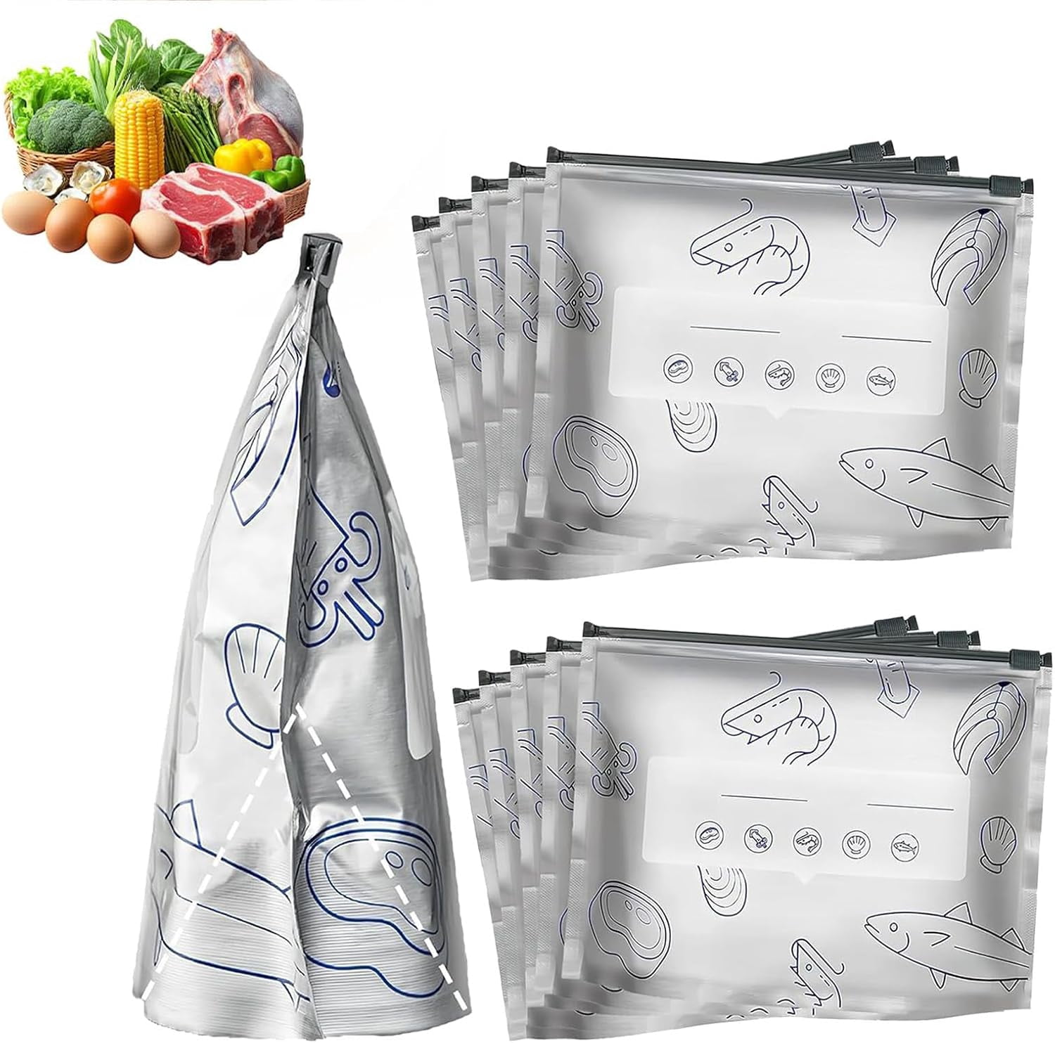 Reusable aluminum foil food storage bags, portion bags, and food ...