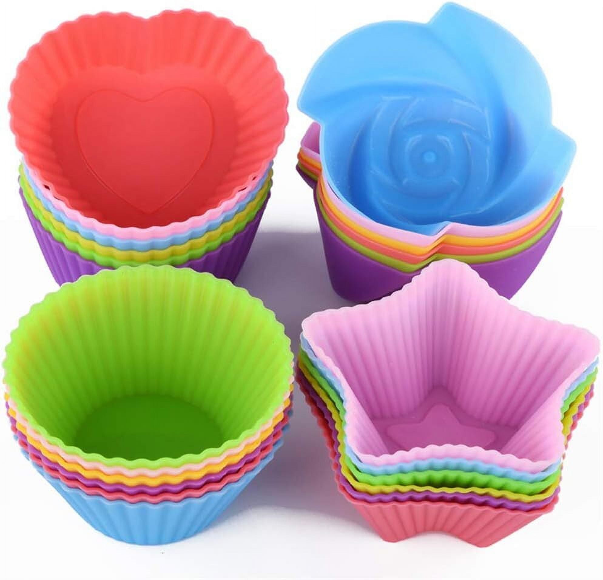 Reusable and Non-stick Silicone Baking Cups/Muffin Cup Molds in Storage ...
