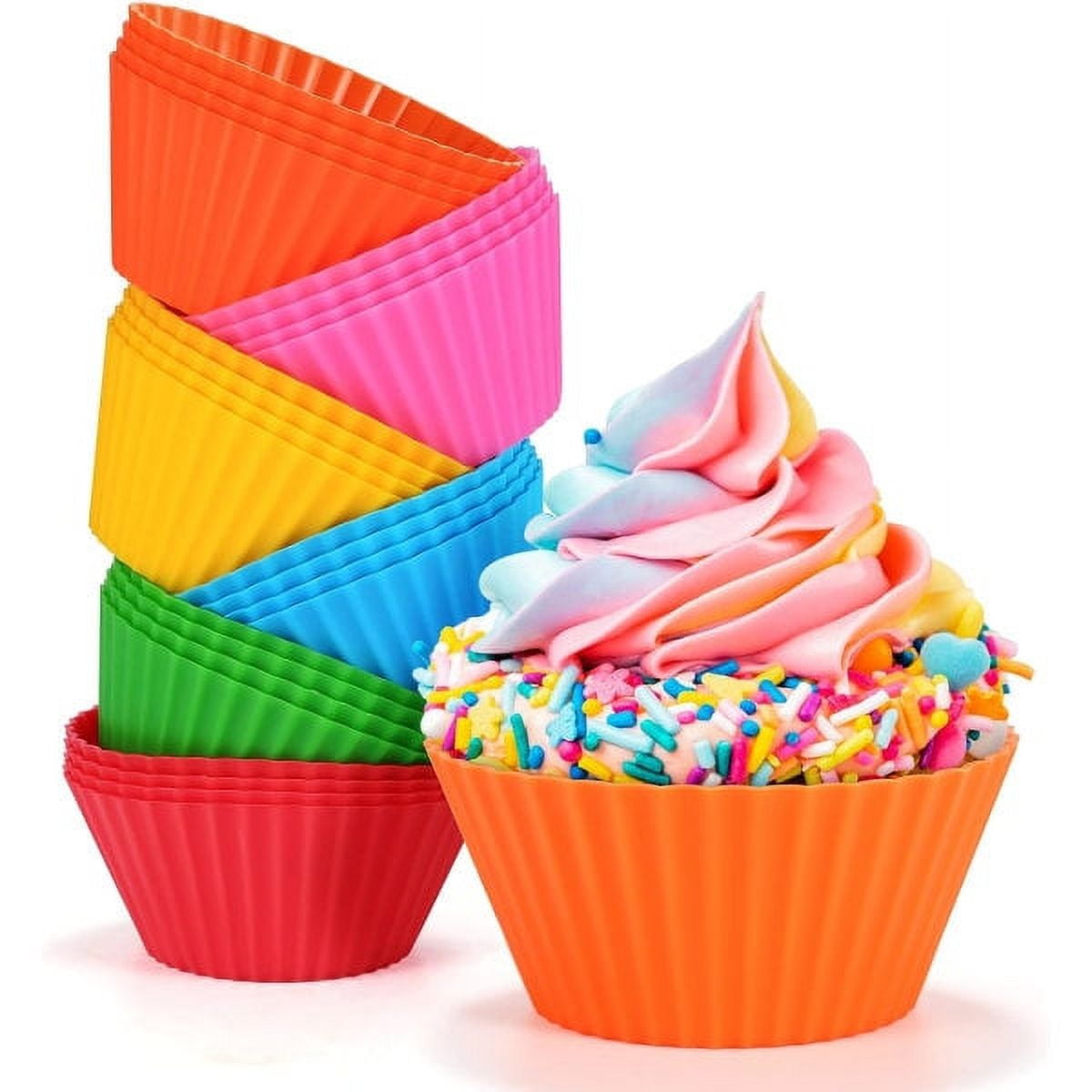 Reusable muffin tins in silicone 24-pack, non-stick muffins muffins ...