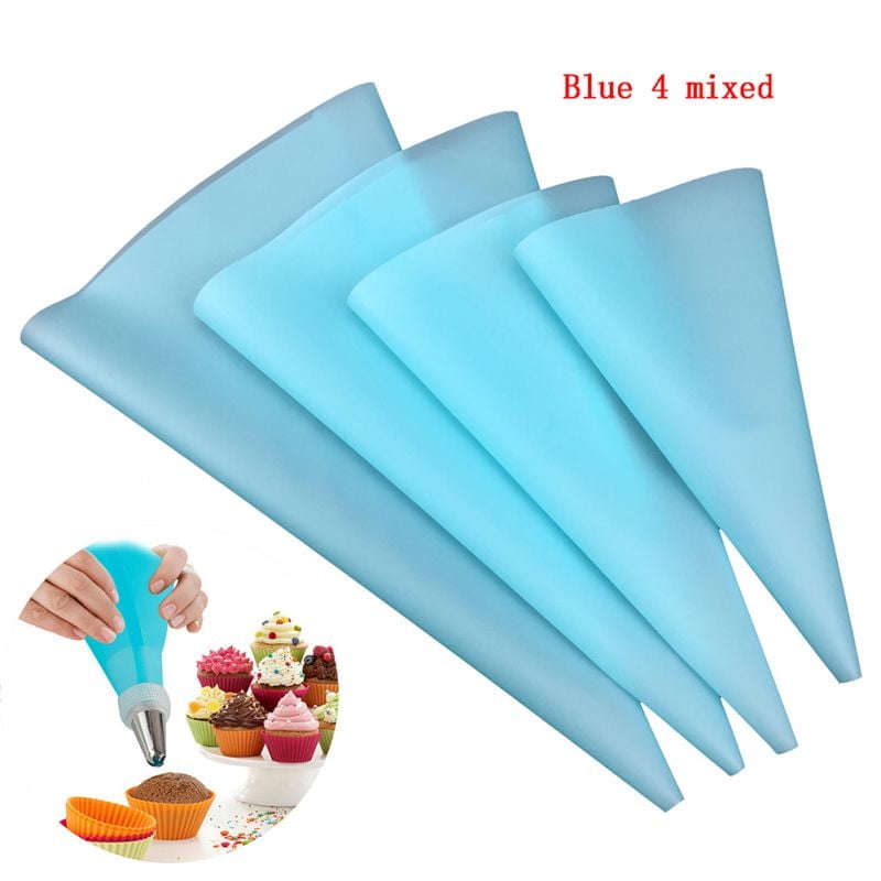 Reusable pastry bag,4 pack silicone piping icing bags, decorating bags ...