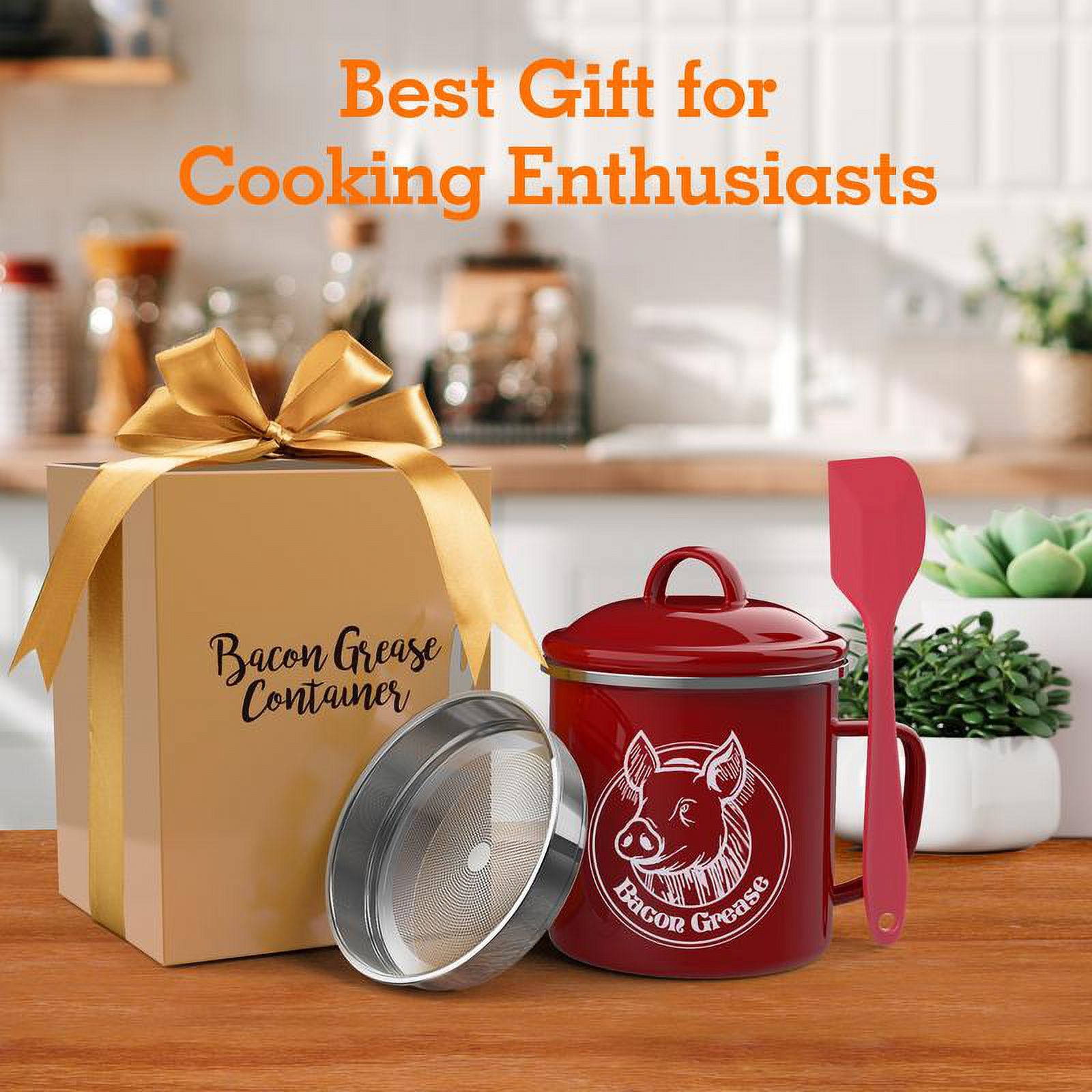 Reuse Bacon Grease Container with Strainer Kitchen Utensils - Walmart.com