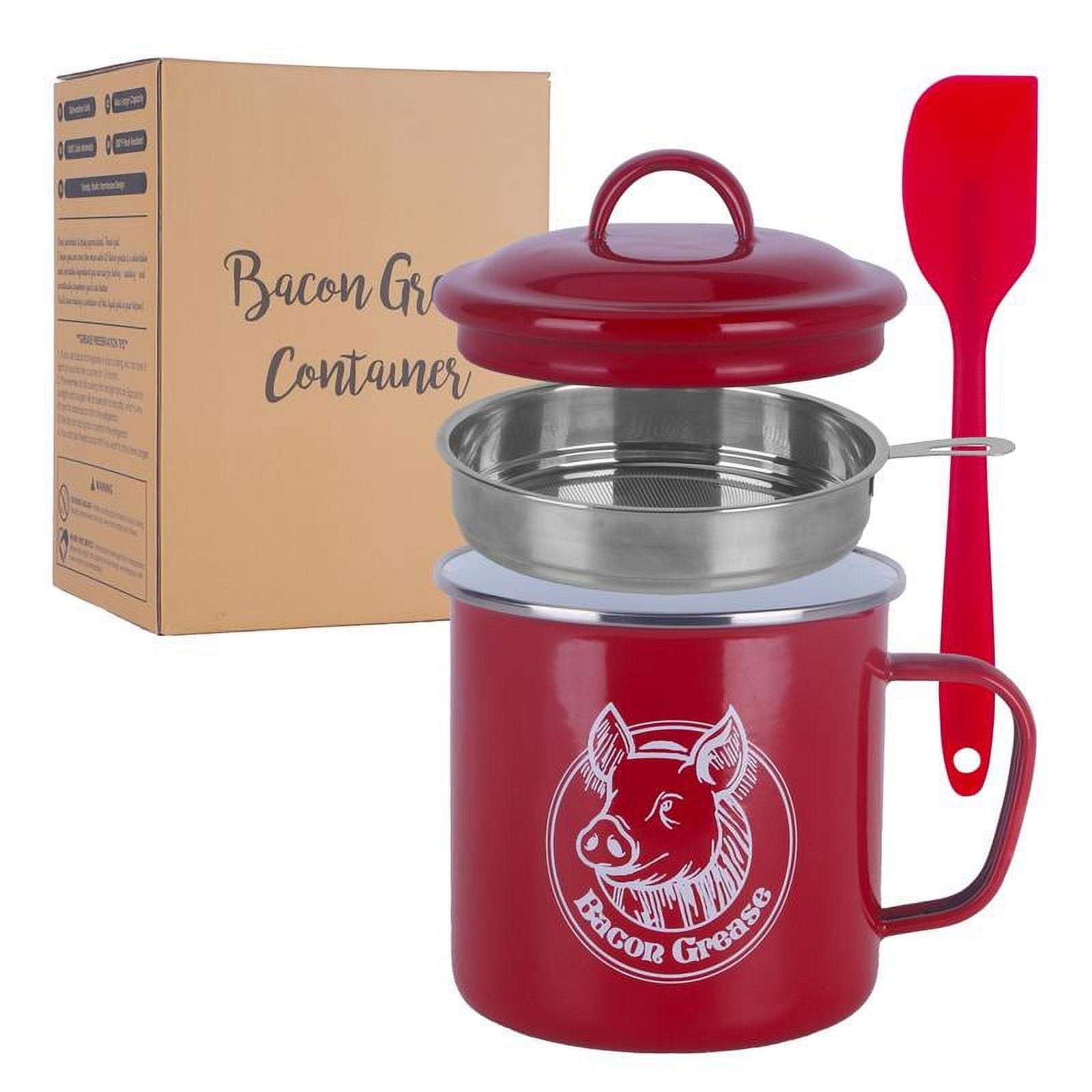 Reuse Bacon Grease Container with Strainer Kitchen Utensils - Walmart.com Reuse Bacon Grease Container with Strainer Kitchen Utensils - Walmart.com