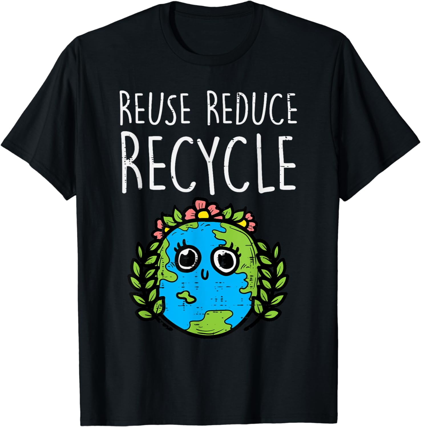 Reuse Reduce Recycle Earth Day Cute Environmental Girls Kids T-Shirt ...