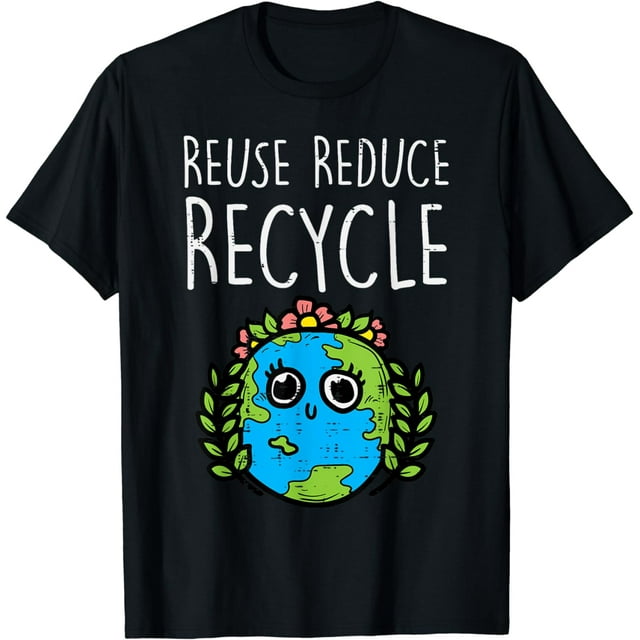 Reuse Reduce Recycle Earth Day Cute Environmental Girls Kids T-Shirt ...