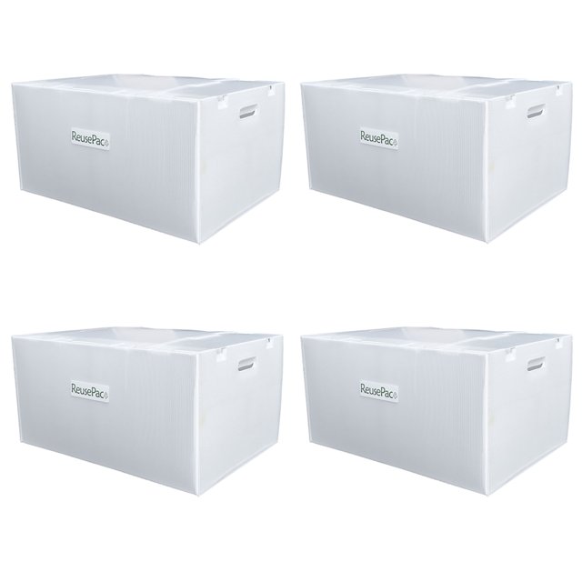ReusePac Box Reusable Foldable Moving Storage Box 24x16x12in nWhite 4 ...