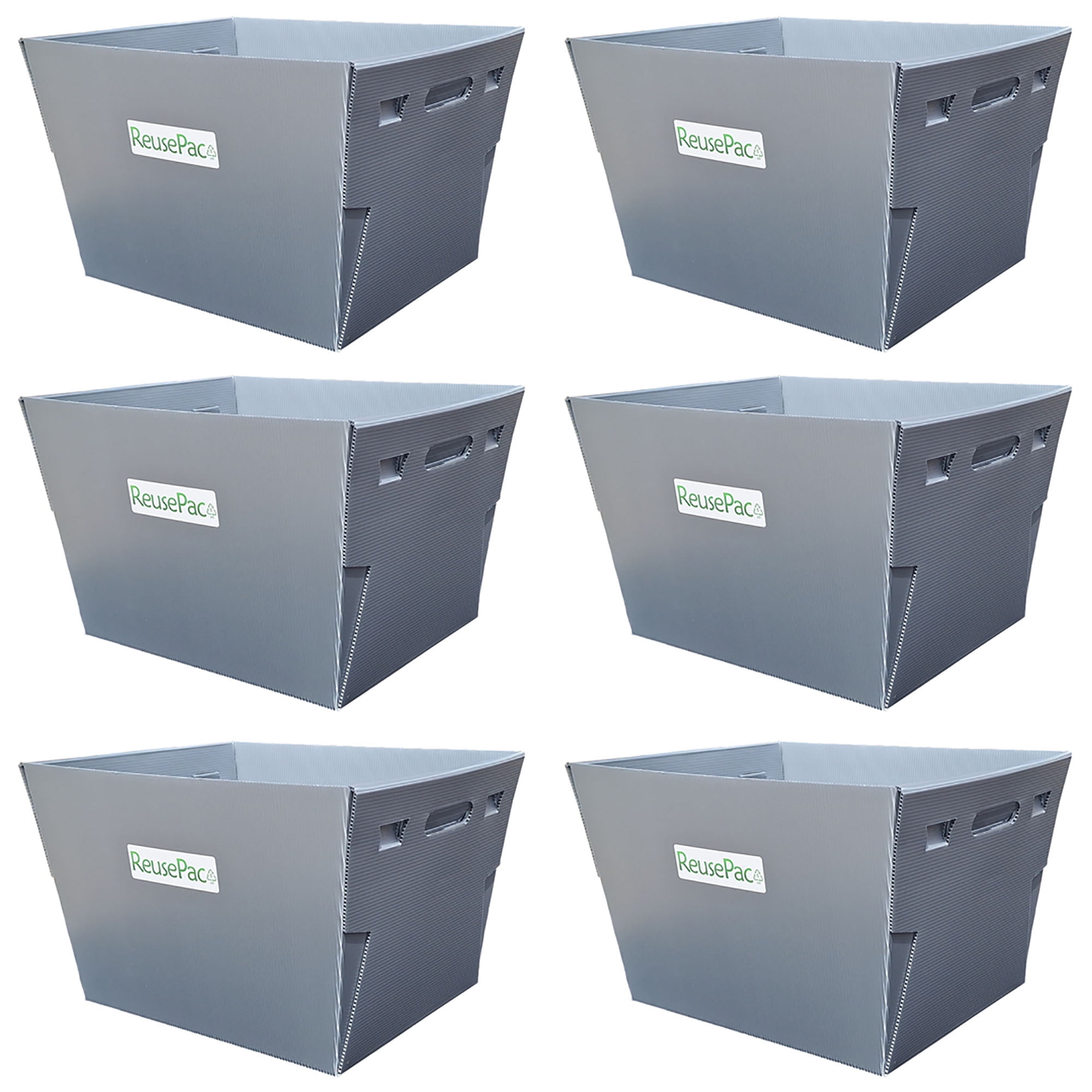ReusePac Postal Mail Tote Nestable Bin Basket Corrugated PP 10 Gal Gray ...