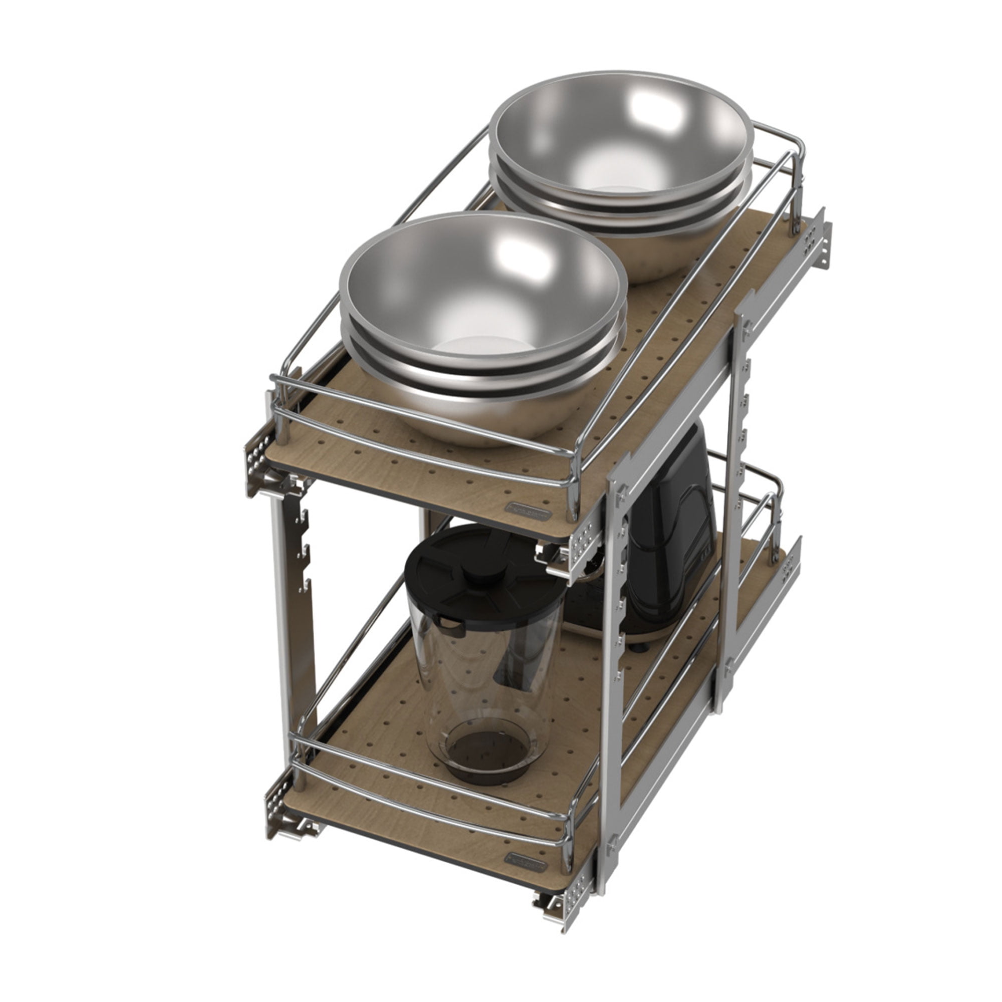 Rev-A-Shelf 2 Tier Bottom Pull Out Base Cabinet Organizer, 54BK-12SC-2 ...