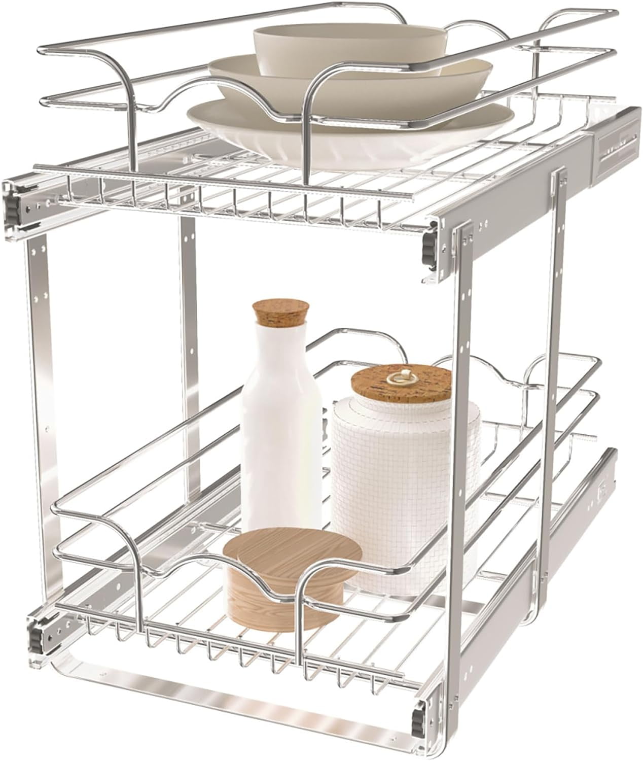 Rev-A-Shelf 2-Tier Kitchen Cabinet Pullout Shelf and Drawer Organizer ...