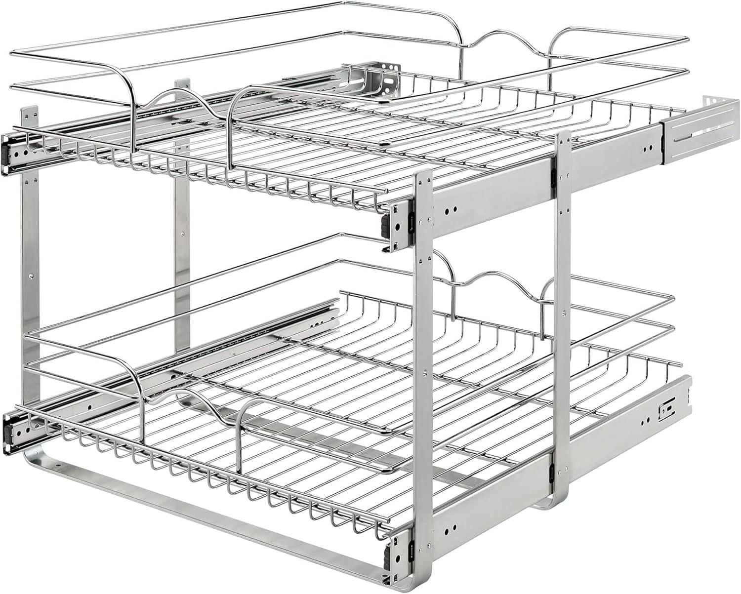 Rev-A-Shelf 2 Tier Kitchen Cabinet Pullout Shelf and Drawer Organizer ...