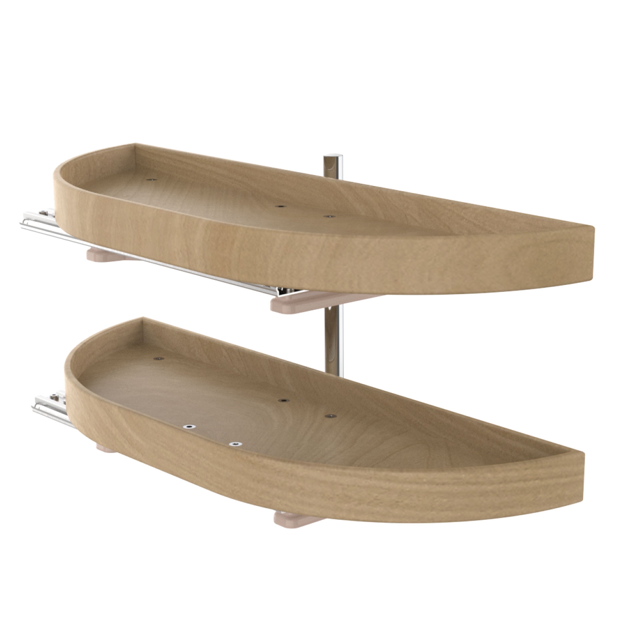 Rev-A-Shelf 32in Wooden 2-Tiered Half Moon Lazy Susan, Corner Cabinet ...