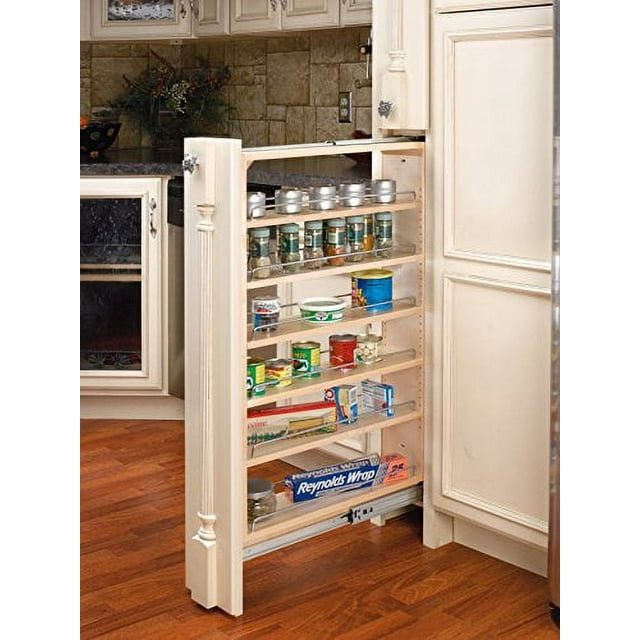 Rev-A-Shelf Wood Classics Cabinet Shelves Storage, 6" Kitchen Pull Out ...
