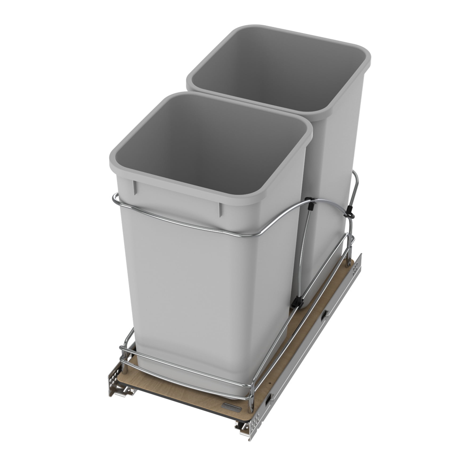 Rev-A-Shelf Double 27 Qt Pull Out Trash Containers, Gray, 54WC-1527SC ...