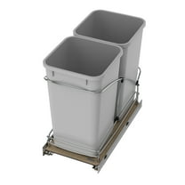 ZENY Hideaway Dual Trash Can Slider, Sliding Pull Out 35 Quart Kitchen ...