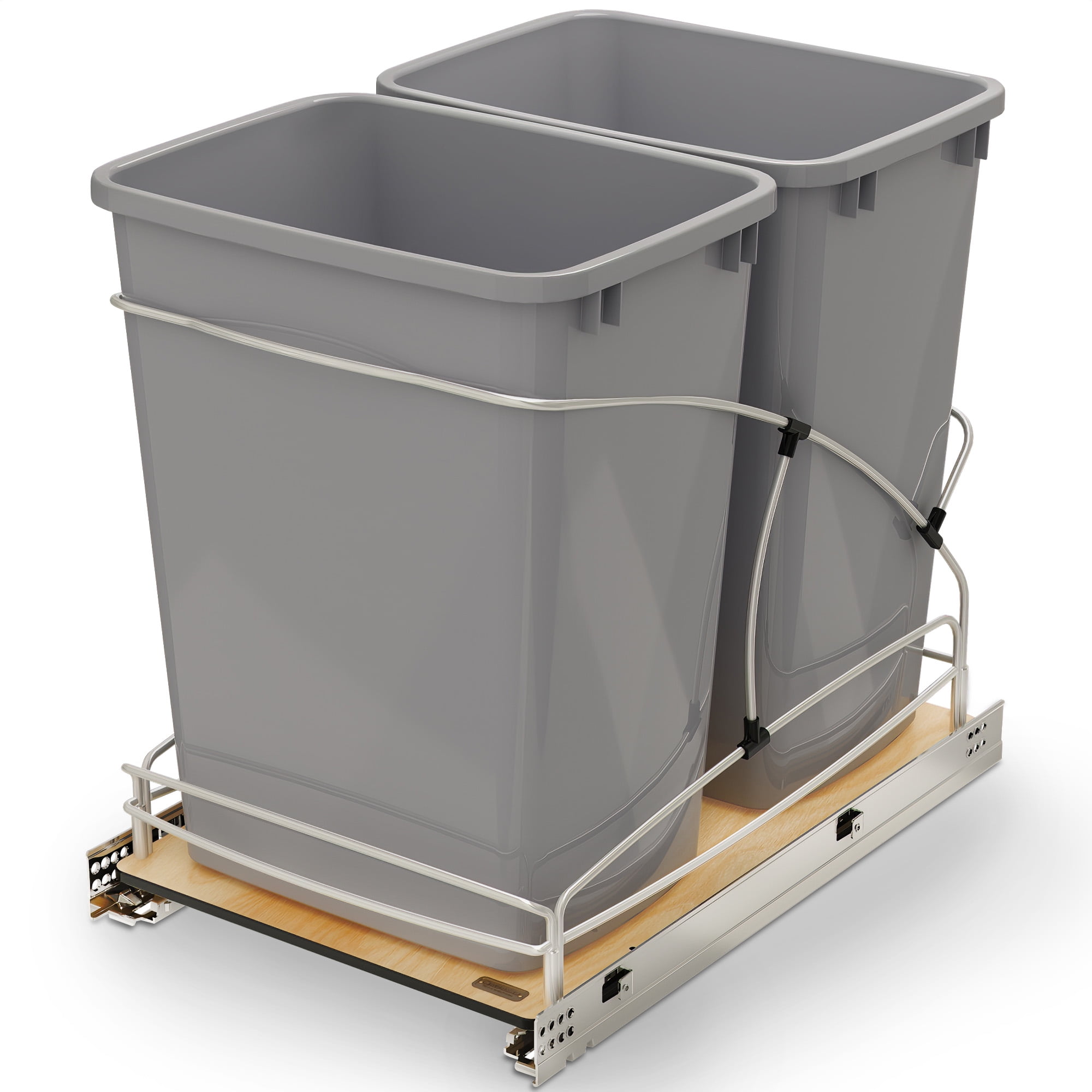 Rev-A-Shelf Double 35 Qt Pull Out Trash Containers, 54WC-1835SC-17-1 ...