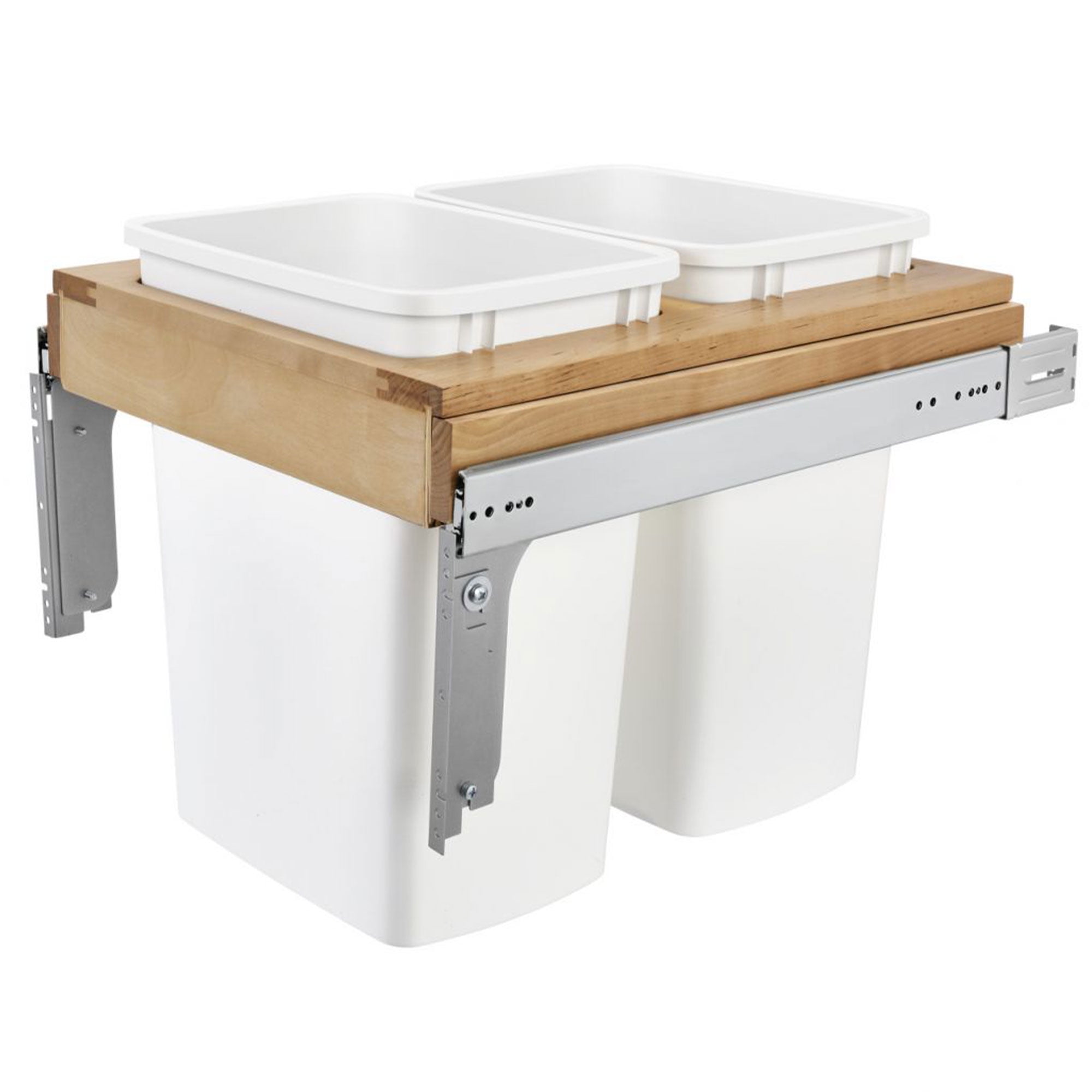 Rev-A-Shelf Double 35 Qt Top Mount Pull Out Container, 4WCTM-21DM2-495 ...
