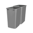 Rev-A-Shelf Polymer 35 Qt Silver Trash Bin 2 Pack for Pullout Waste ...