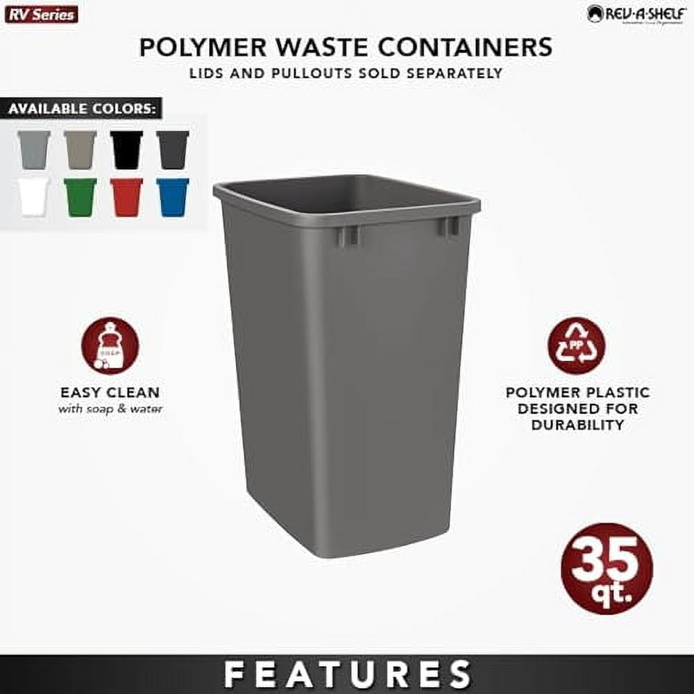 Rev-A-Shelf Polymer Replacement 35 Quart Trash Bin Recycle Waste ...