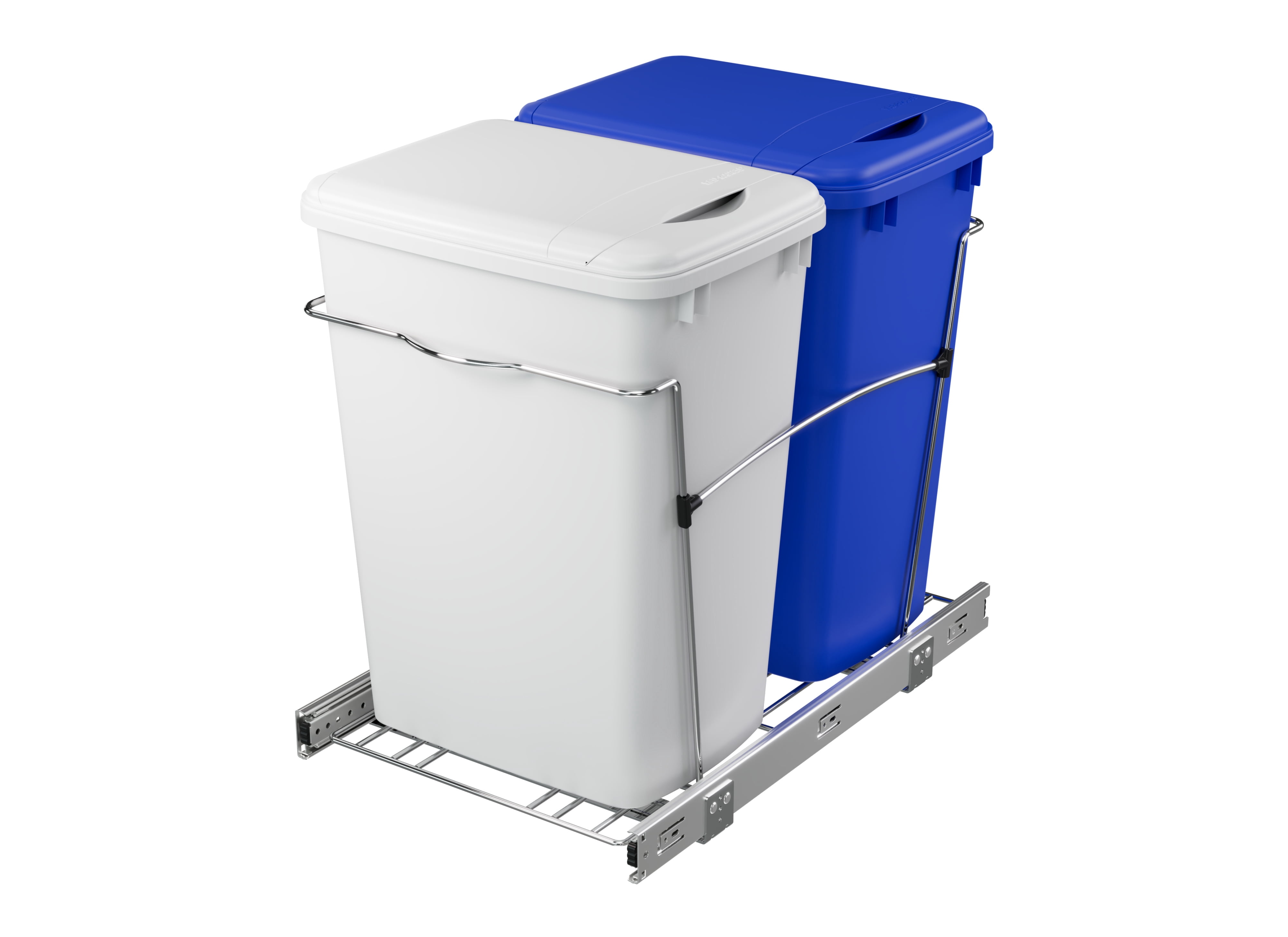 Rev-A-Shelf Kitchen Garbage Cabinet Slider with Double 35 Quart Pull ...