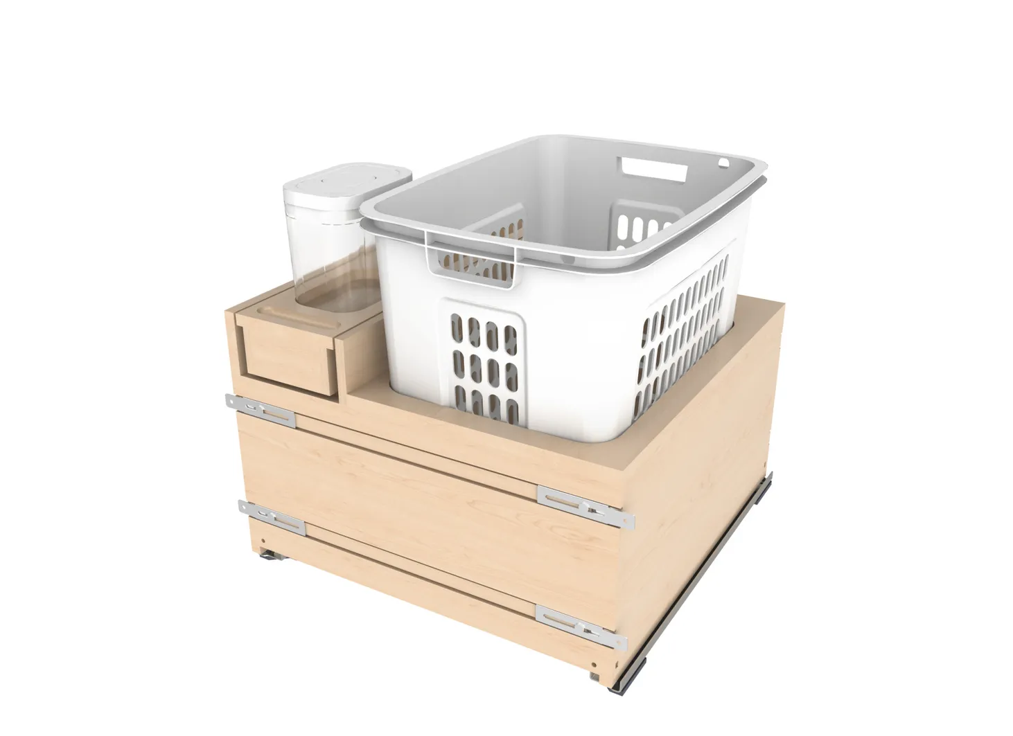 Rev-A-Shelf Wood Hamper with OXO and Storage for Base Cabinets w/Soft ...