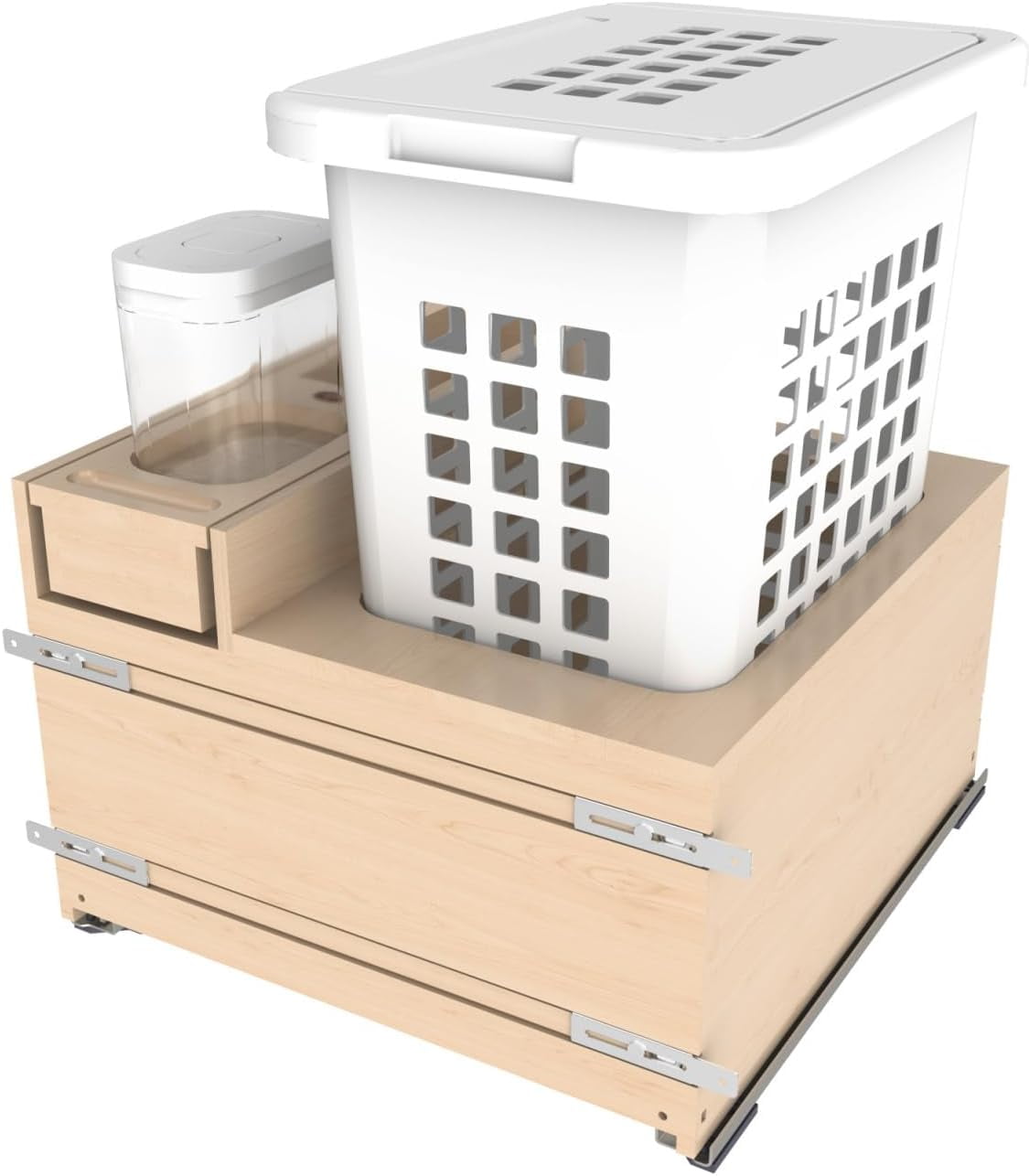 Rev-A-Shelf Wood Hamper with OXO and Storage for Full Height Base ...