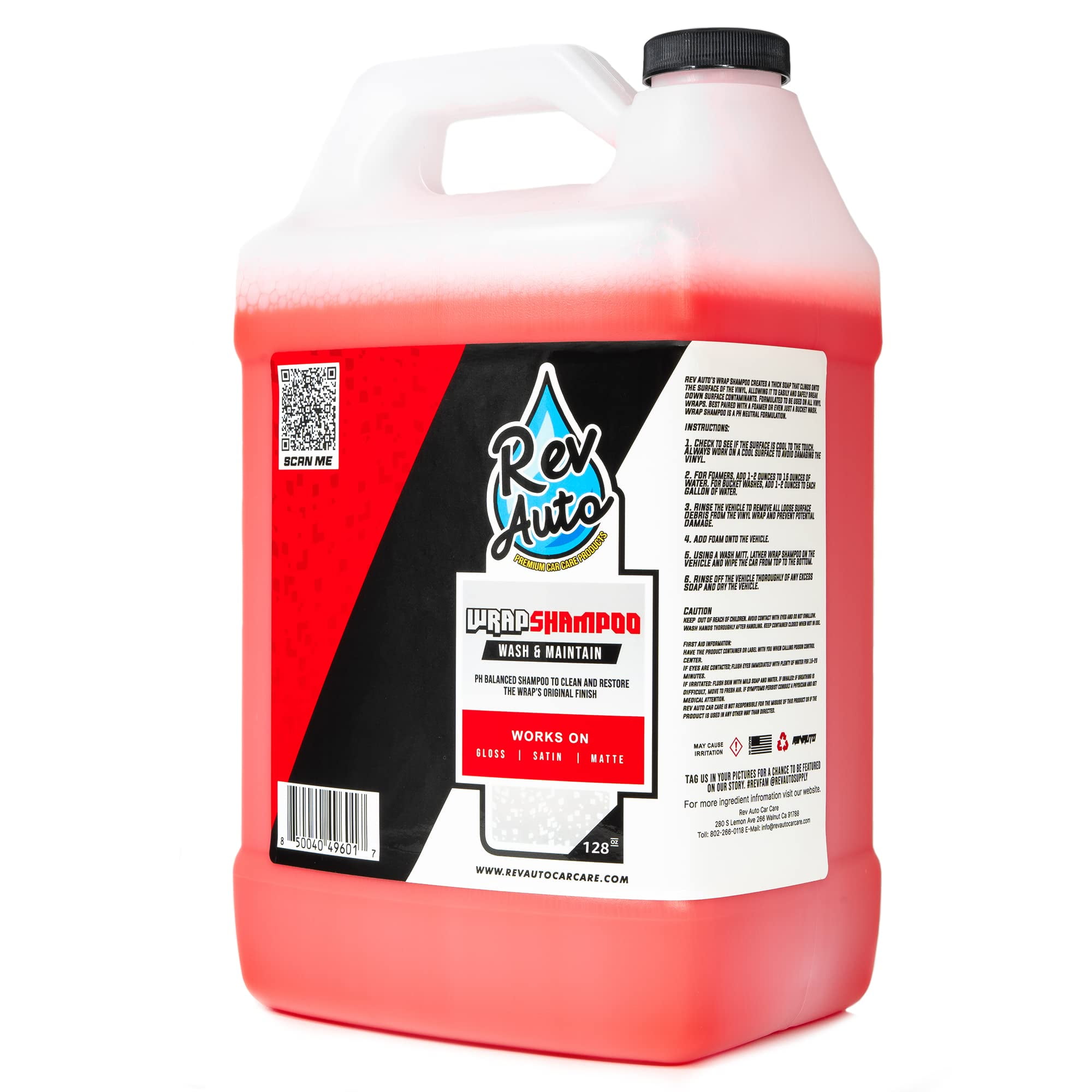 Rev Auto Wrap Shampoo – pH Balance High Foaming Soap For All Vinyl Wrap ...