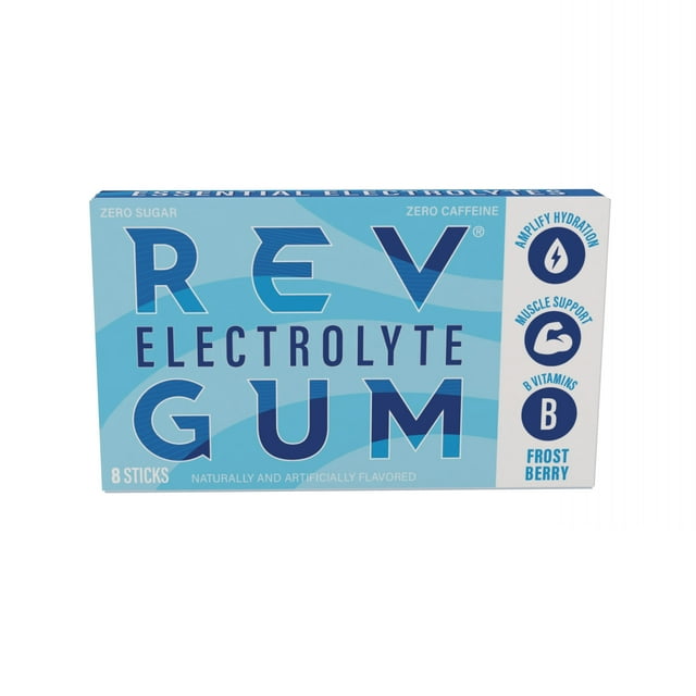 Rev Gum Frost Berry Electrolyte Gum, Sugar Free, .71 oz, 8 Sticks - Walmart.com