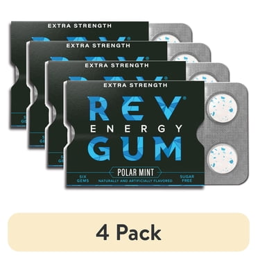 Rev Gum Sugar Free Extra Strength Spearmint Energy Gum, 6 Pieces ...