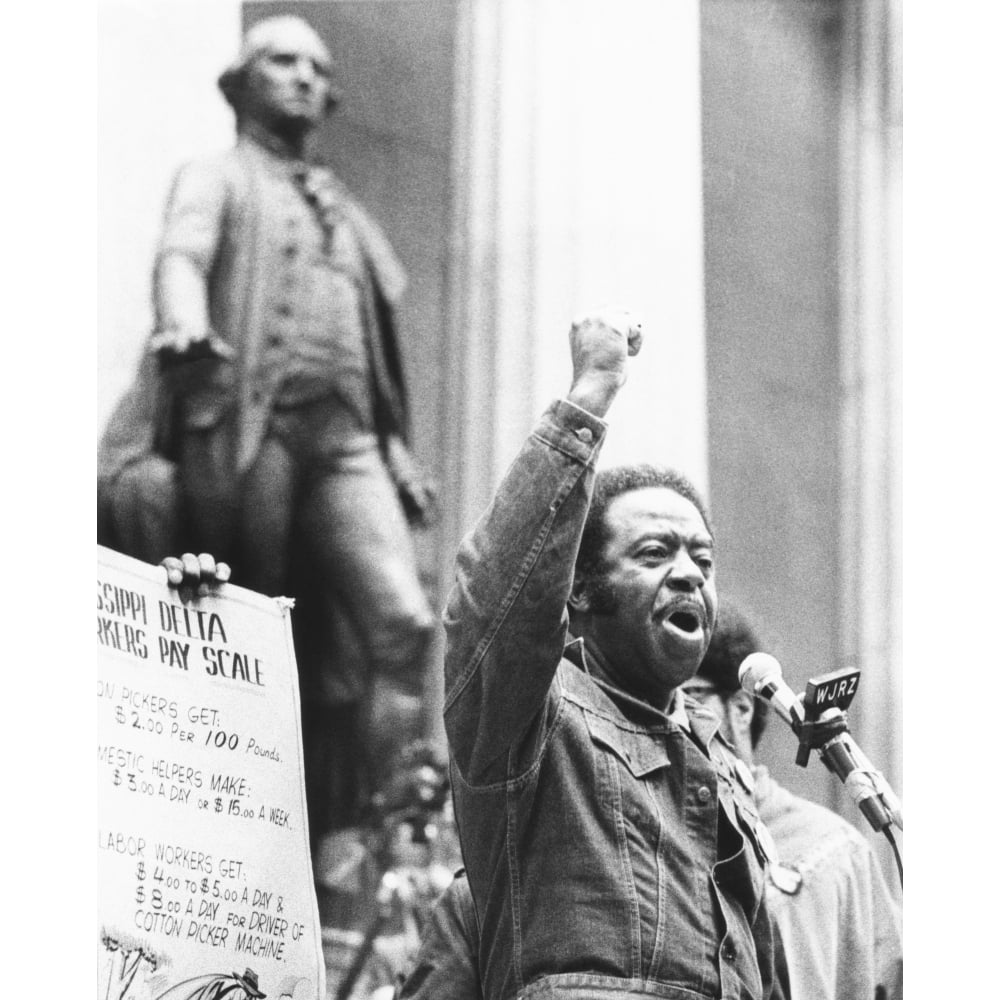 Rev. Ralph Abernathy Speaks With A Clenched Fist On Wall Street On ...