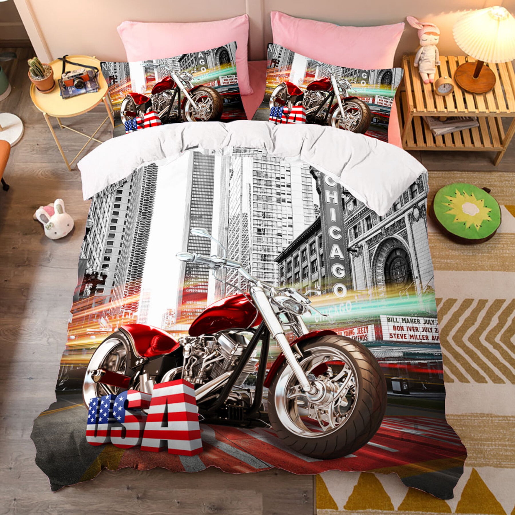 Rev Up Your Bedroom with Our High-Octane Motorbike Comforter Set ...