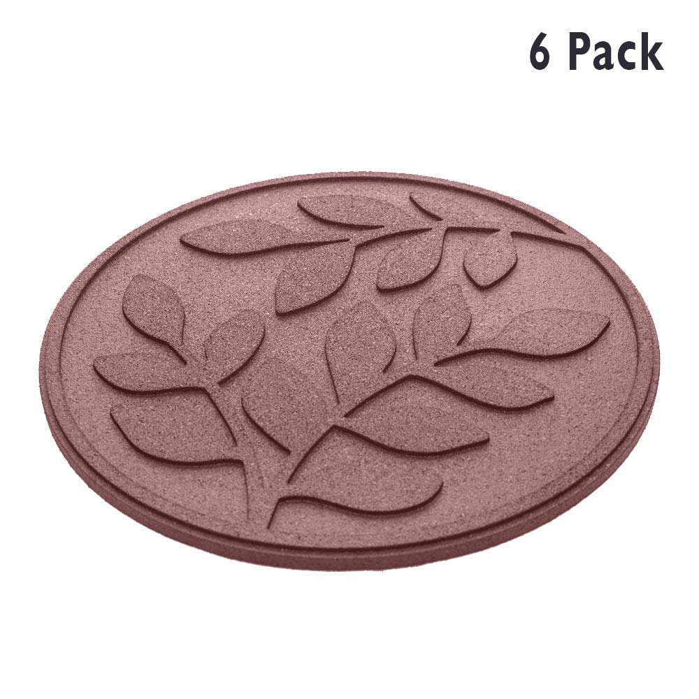 "RevTime Outdoor Rubber Stepping Stones, Red Leaves Design 17-3/8"", 3/ ...