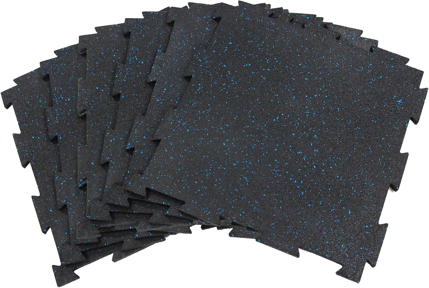 RevTime 6pcs Premium Puzzle Rubber Floor Tile 20"x20"x3/8", 10 mm Thick ...