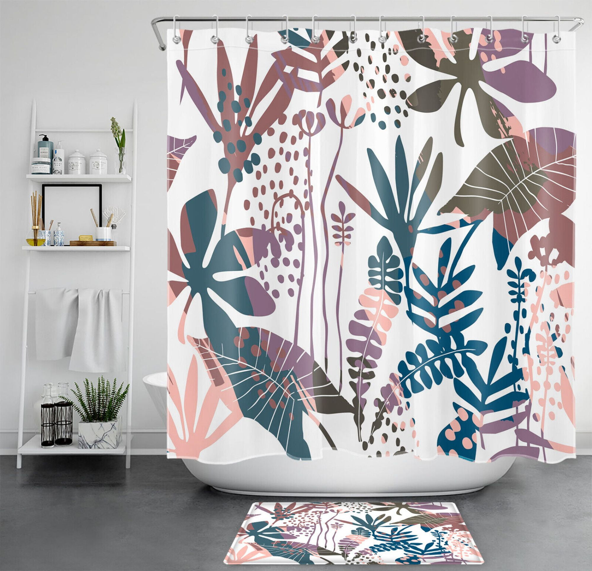 Revamp Your Bathroom with a Vibrant Floral Shower Curtain Set ...