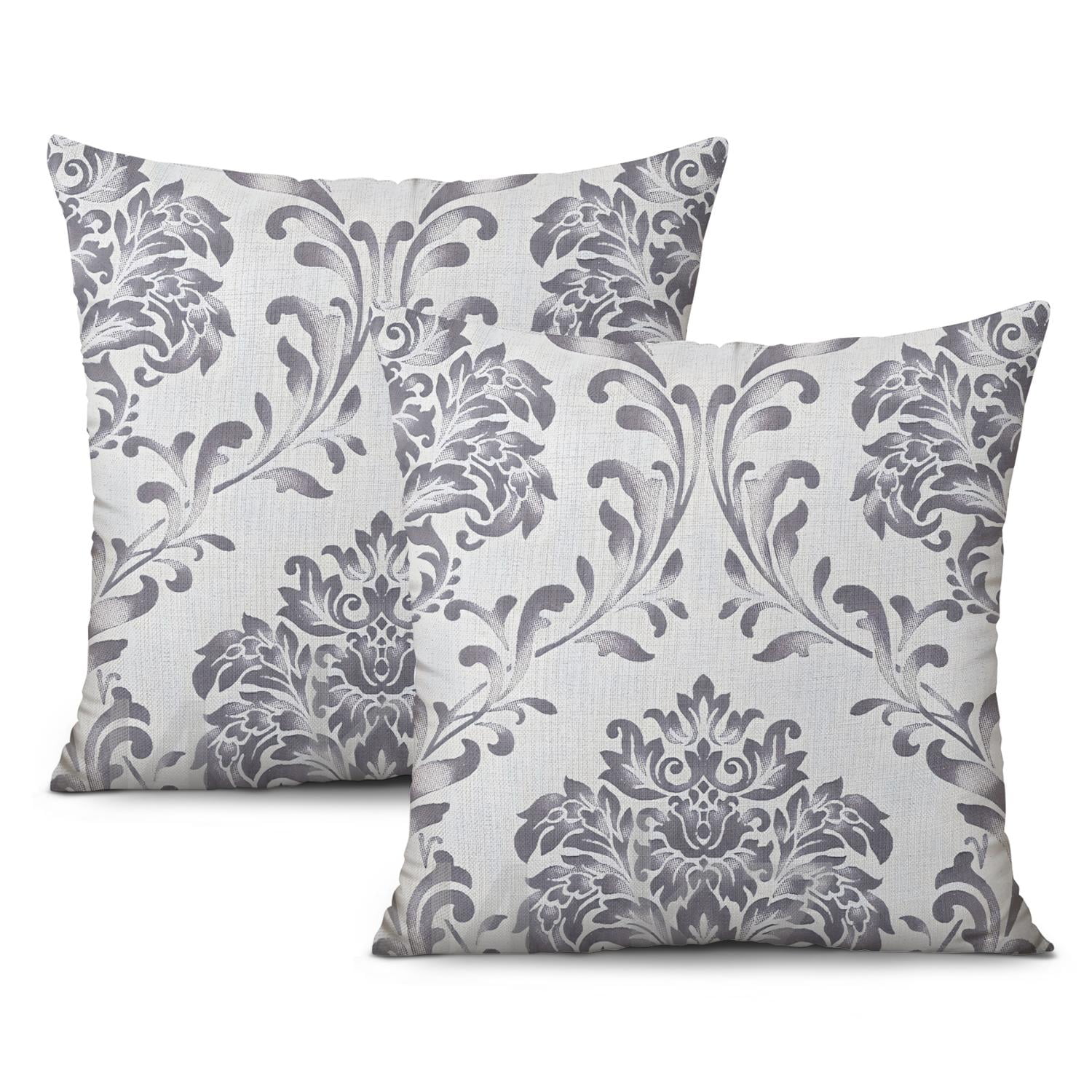 Revamp Your Sofa with 16x16 Inch Boho Grey Flower Decorative Cushion ...