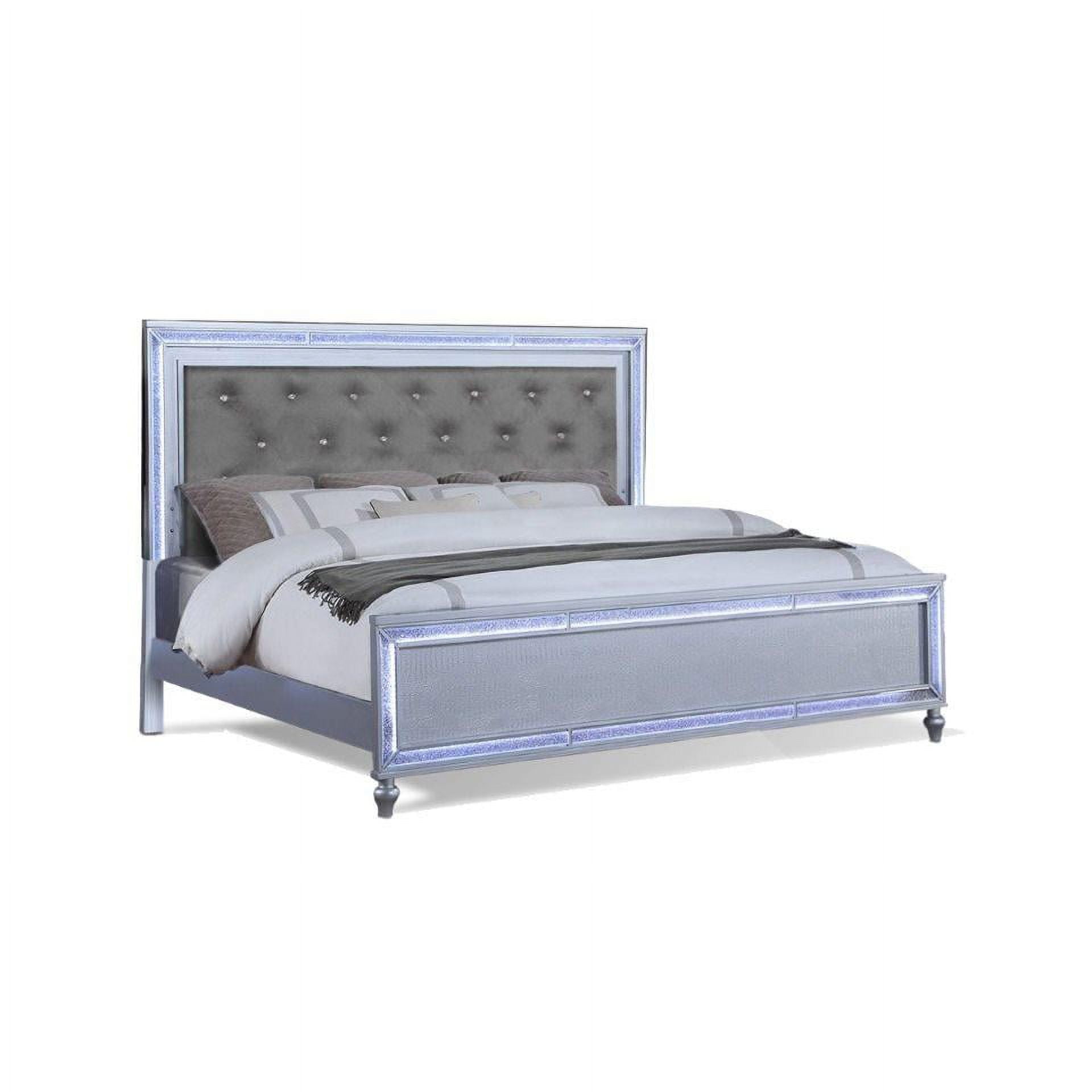 Reve & Belle Crystal Tufted Headboard w/LED lights King Bed Frame ...