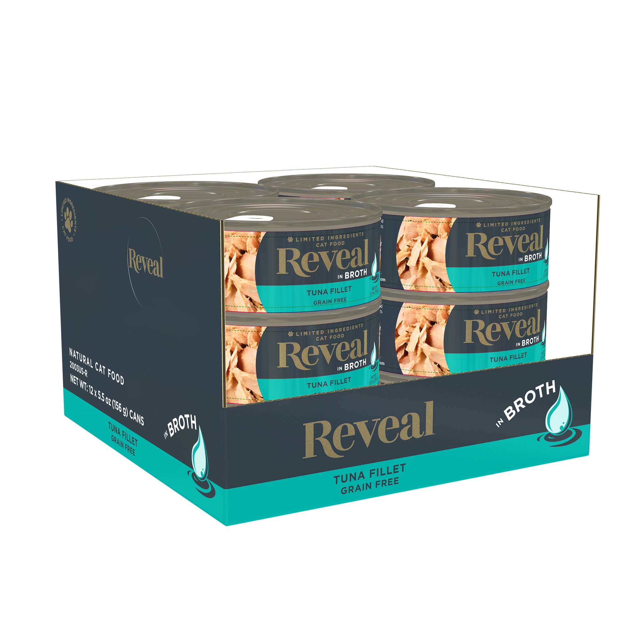 Reveal Premium Tuna Fillet Dinner, Natural Wet Cat Food, 12 Pack, 5.5oz ...