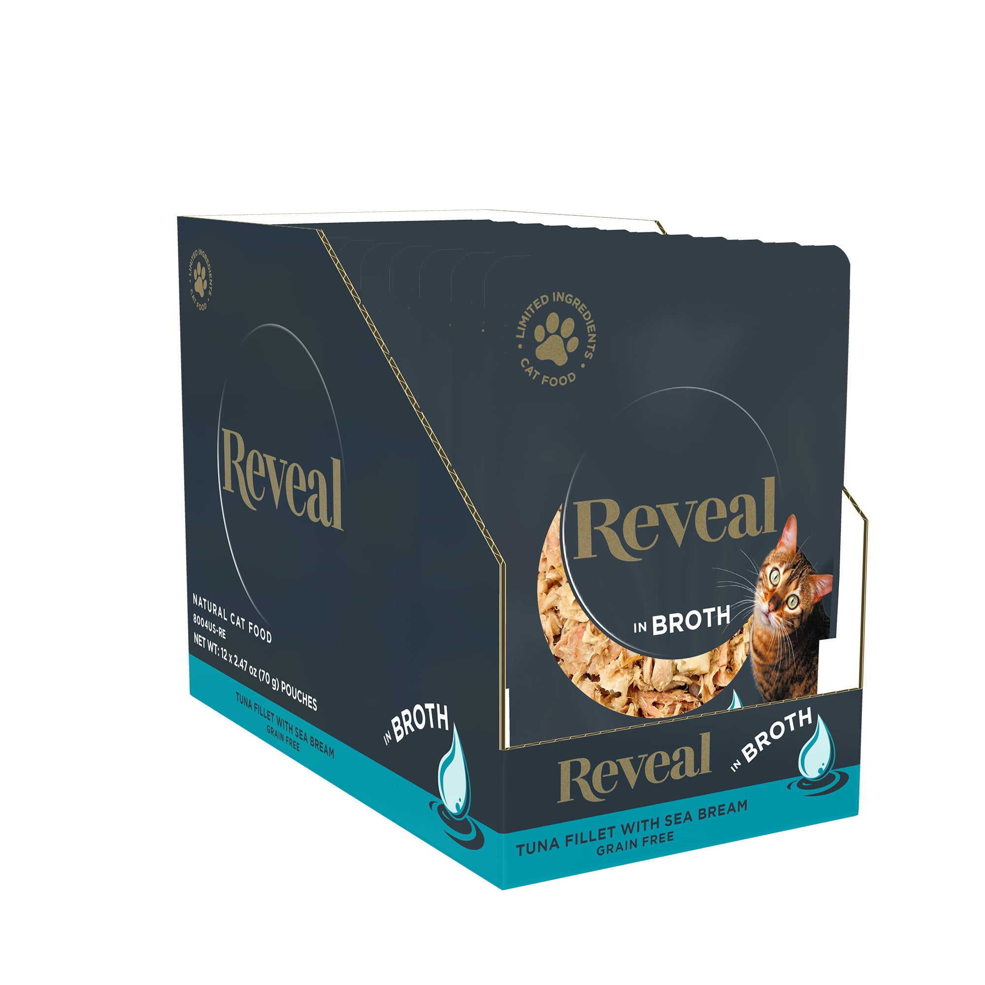 Reveal: Good Natural Wet Cat Food, Tuna with Sea Bream in Broth, 12 ...