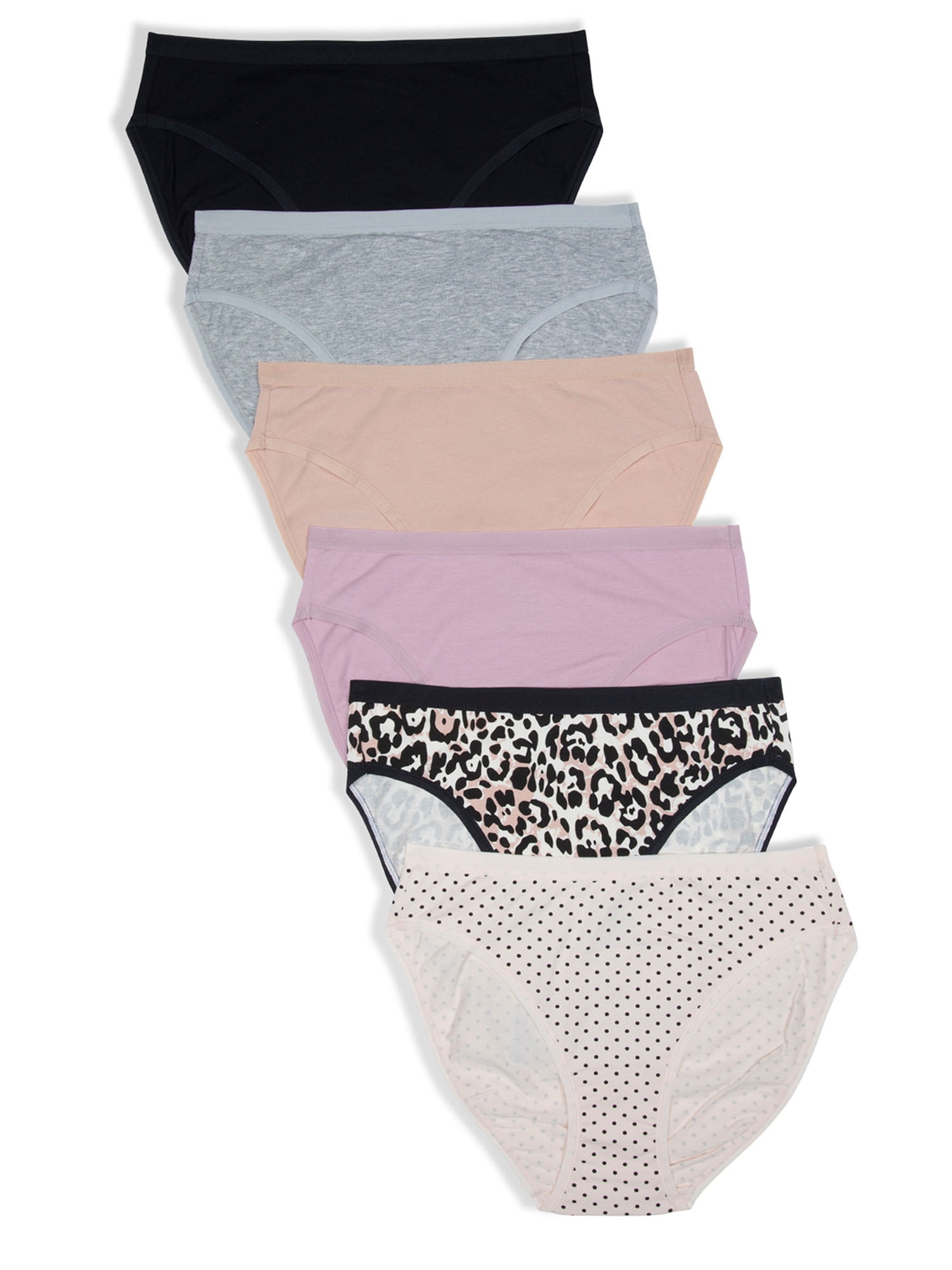 Reveal Womens Cotton High-Leg Brief 6-Pack Style-RGW611 - Walmart.com