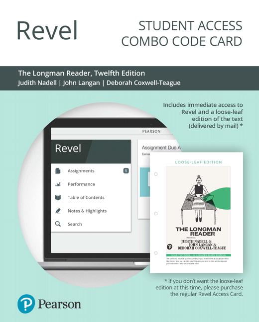 Revel for the Longman Reader -- Combo Access Card Hardcover - Walmart.com