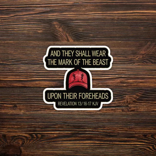 Revelation 13 Mark Of The Beast Bible Scripture Red Hat Stickerphone ...