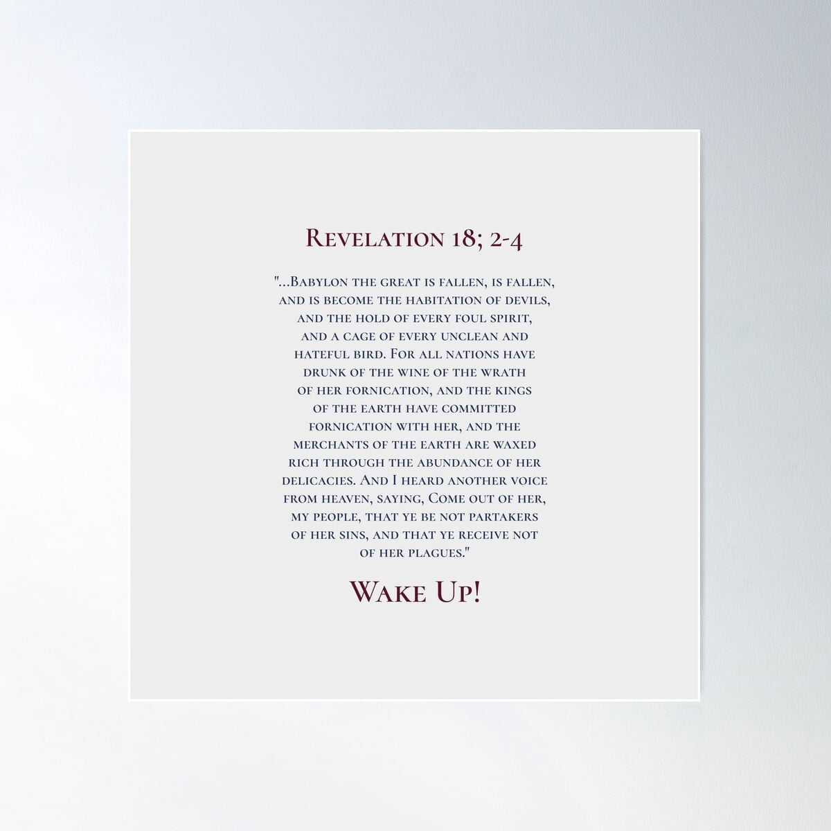 Revelation 18 Poster Wall Art, Modern Wall Decor For Living Room ...