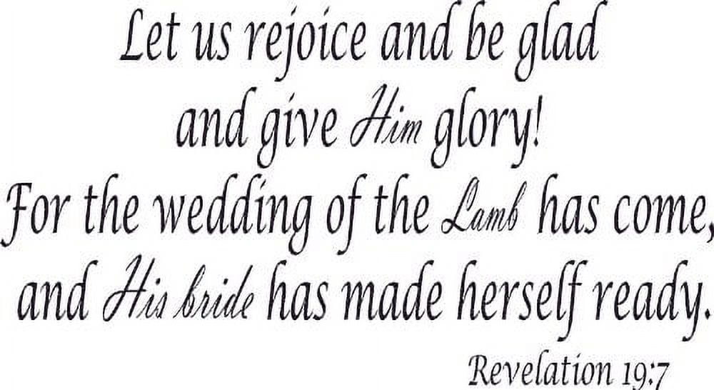 Revelation 19:7, Bible Verse Vinyl Wall Decal by Scripture Wall Art, 11 ...