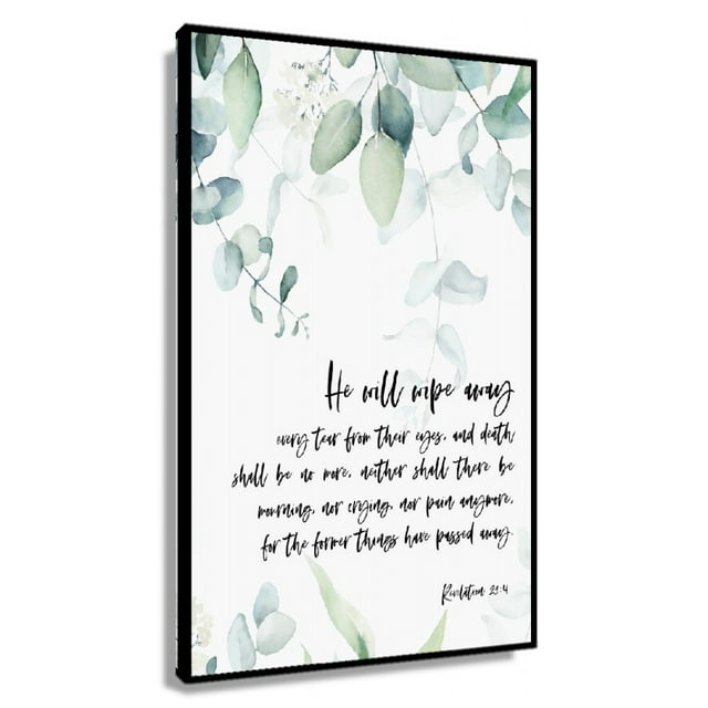 Revelation 21 4 He Will Wipe Away Bible Verse Wall Art, Printable Wall ...
