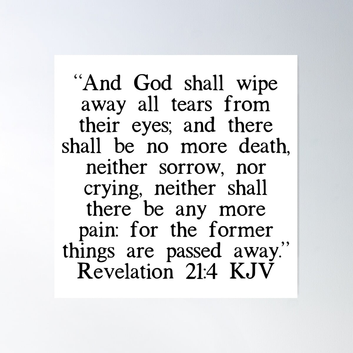 Revelation 21:4 Kjv Poster Wall Art, Modern Wall Decor For Living Room ...